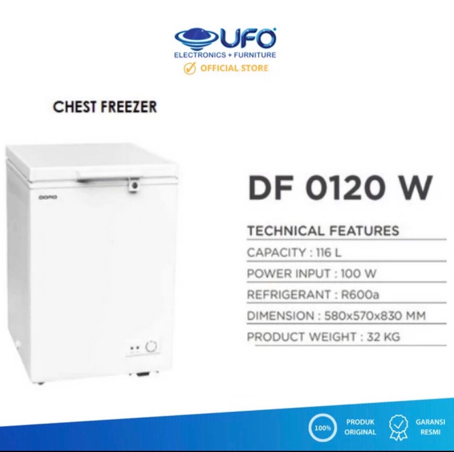 Jual Domo Df0120 Chest Freezer 100L By Modena - Df 0120 | Renos