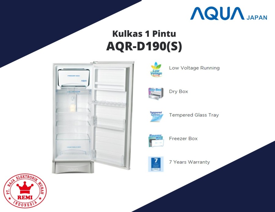 Jual Kulkas 1 Pintu Aqua AQR-D190 (S) | Renos