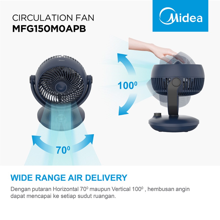 Jual Midea MFG150M0APB Kipas Meja / Circulation Fan Mini Size | Renos