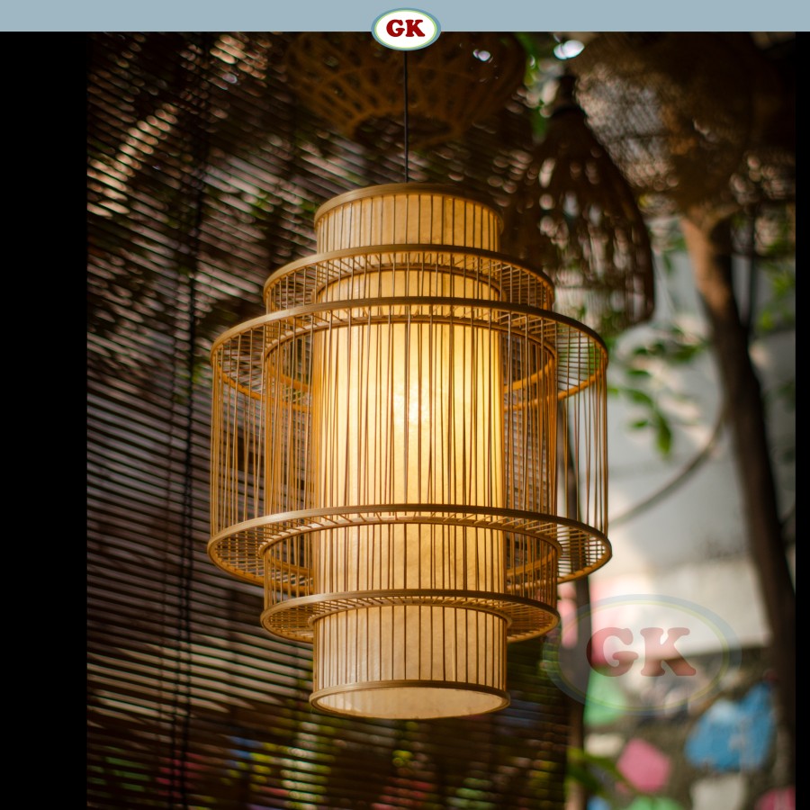 Jual Lampu gantung Bambu / Lampu hias bambu JJ108 d45 | Renos