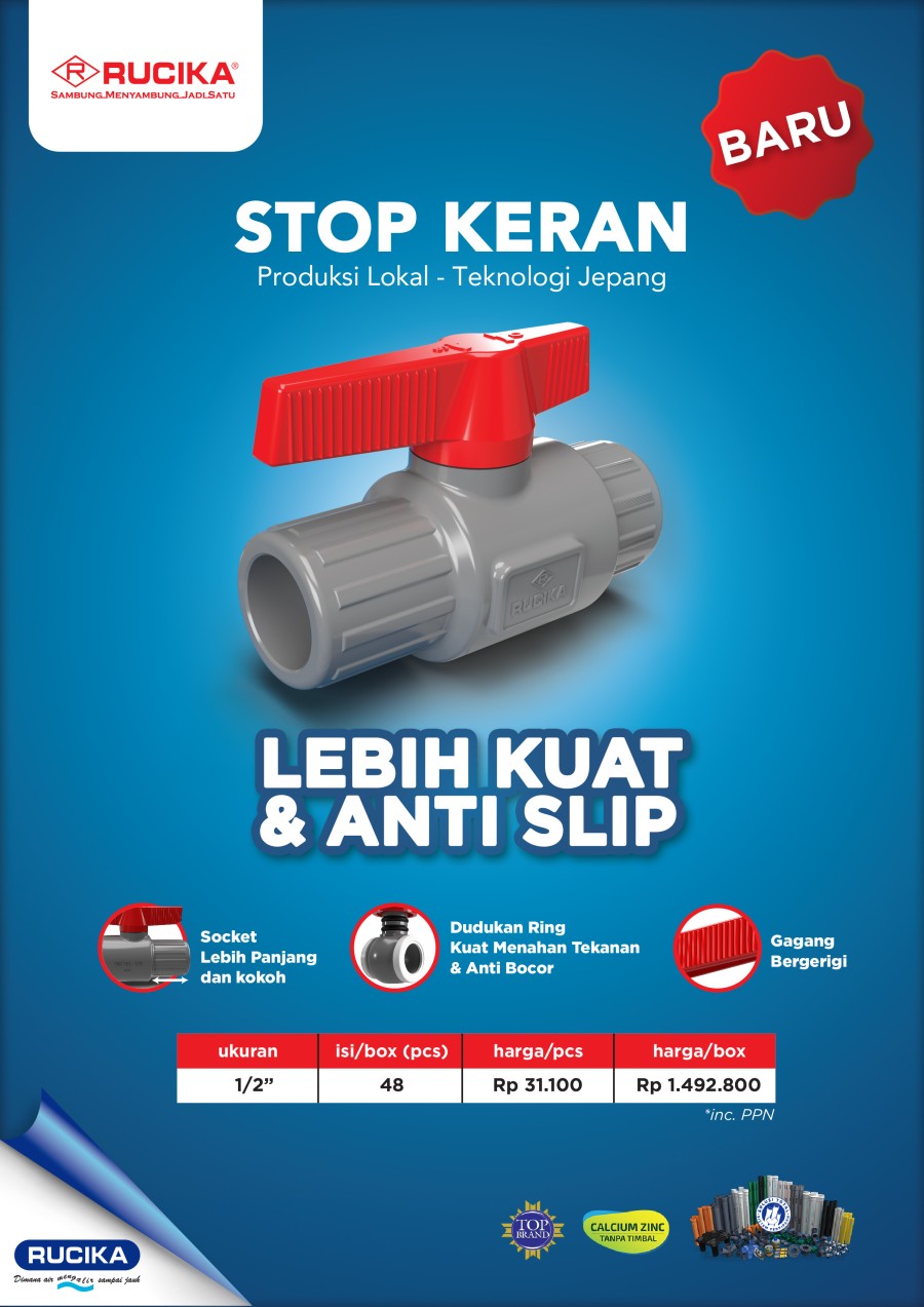 Jual Ball Valve (Rucika) / Stop Keran | Renos
