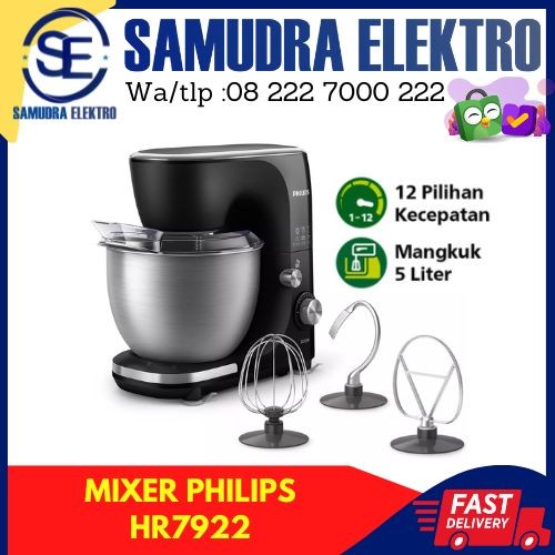 Jual PHILIPS HR7922 STAND MIXER KITCHEN MACHINE 7000 SERIES 5L HR 7922 ...
