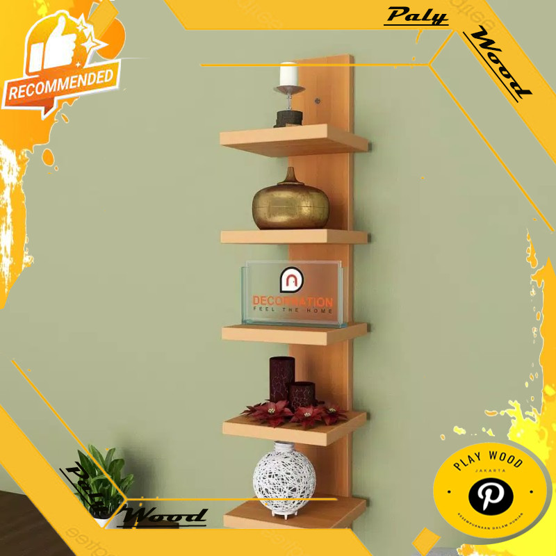 Jual rak ambalan dinding minimalis gantung 5 susun serbaguna temp | Renos