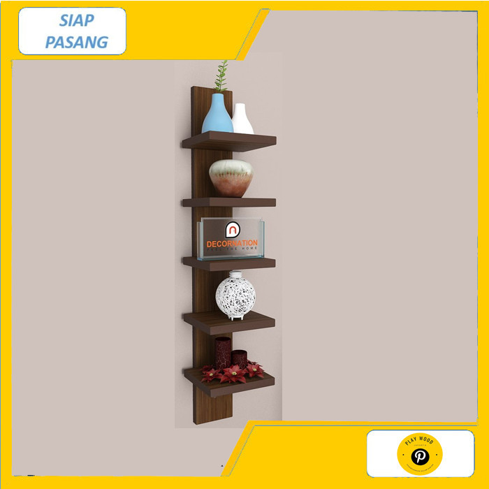Jual rak dinding model tangga 5 susun | Renos