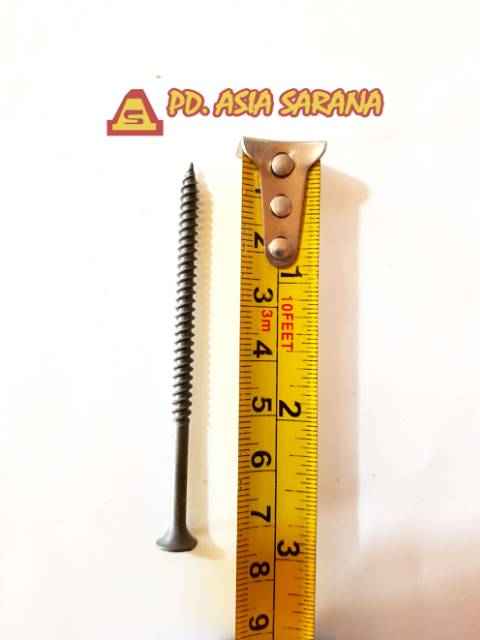 Jual Skrup Hitam Gypsum 8x3" (100 Pcs) / Drywall Sekrup Gibsun 7 Cm Screw | Renos