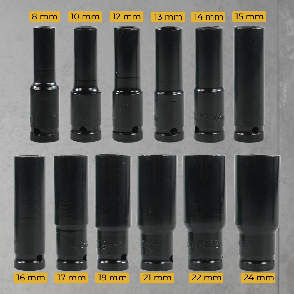 Jual Deep Impact Socket 8-24mm 1/2" Inch Set 12pcs Mata Kunci Wrench ...