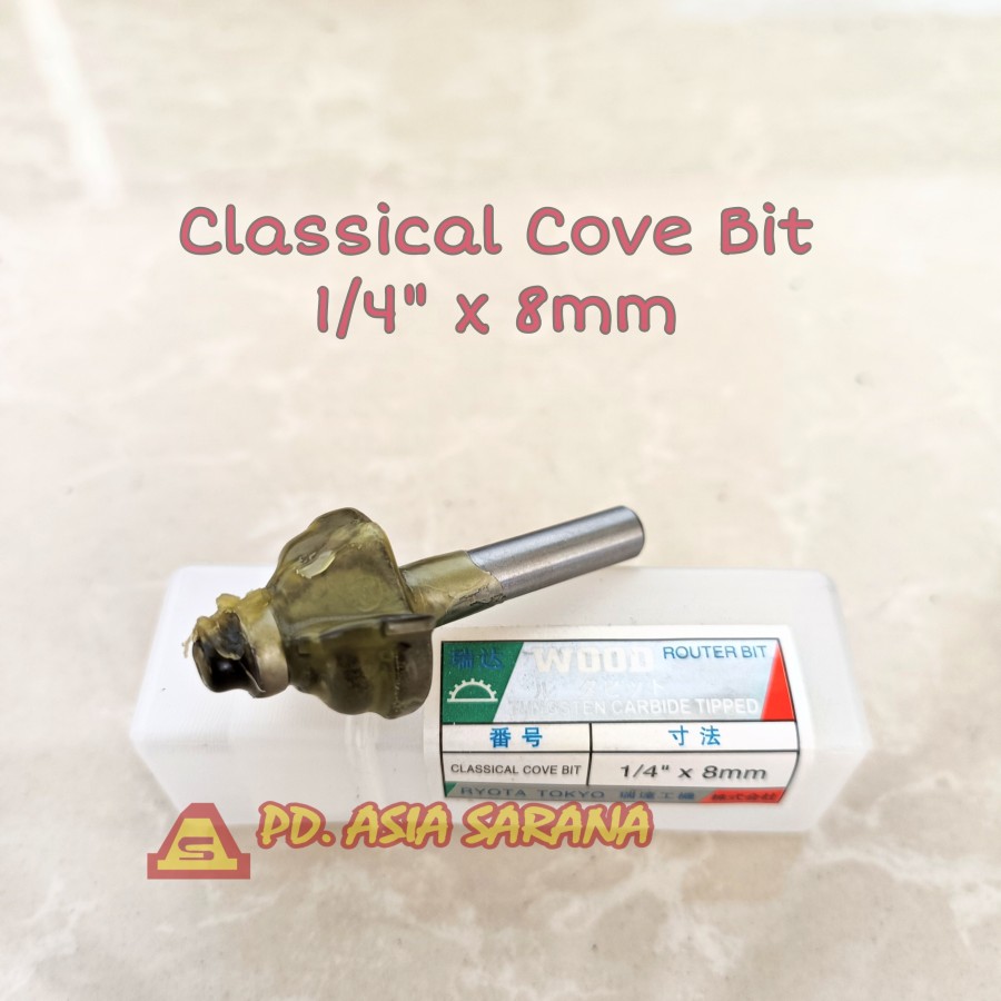 Jual [Classical Cove] Mata Profil 1/4" x 8mm Bit Kayu Trimmer Inch Wood ...