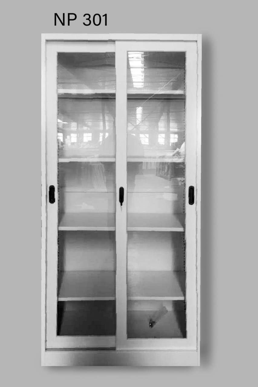 Jual Lemari Besi Filing Cabinet Full Kaca Sliding Import | Renos