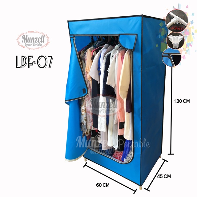Jual Lemari Kain Portable MUNZELL Type (LPF 07, BLUE) Lemari Pakaian ...