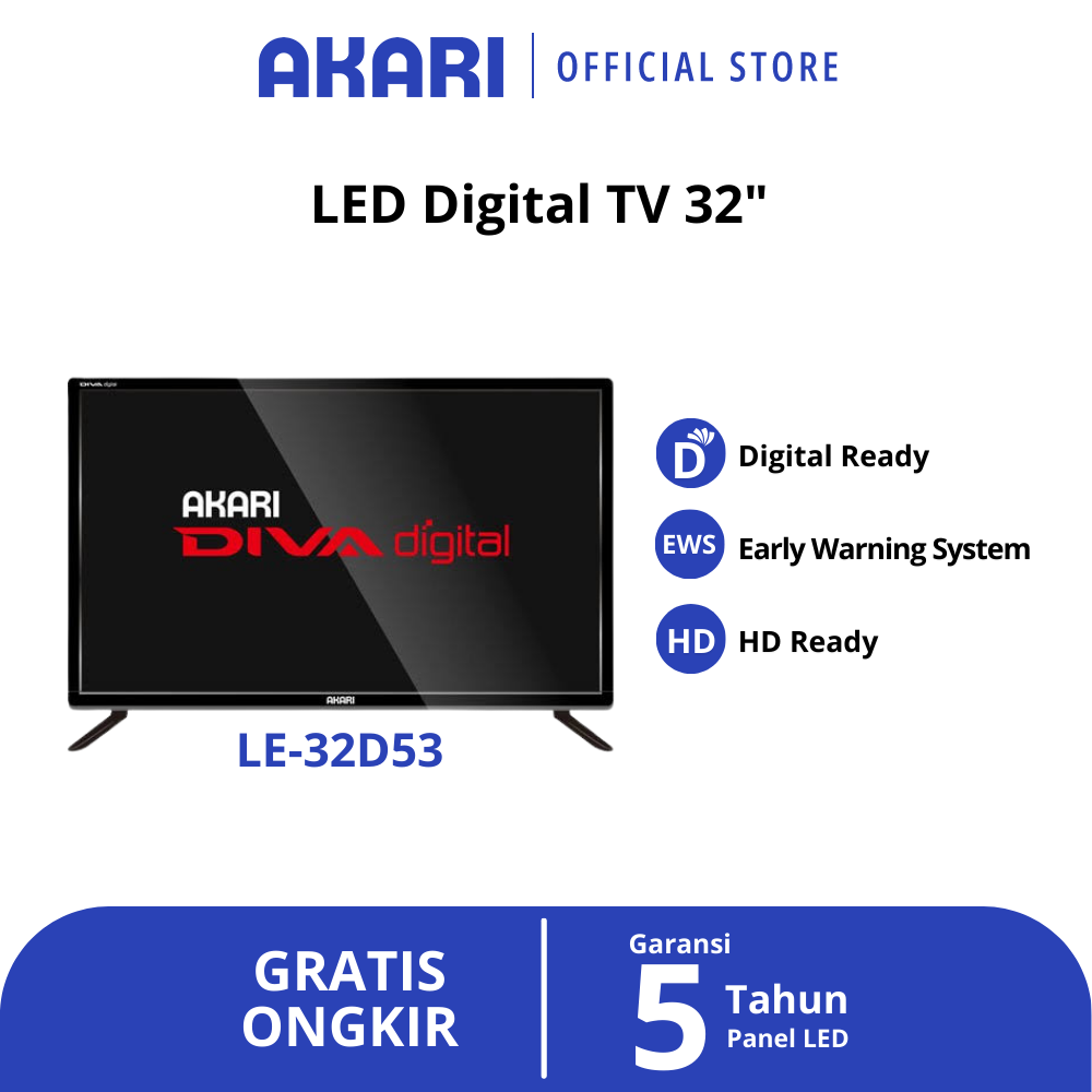 Jual AKARI Digital DVBT-2 TV 32 inch LE-32D53 ( LED TV 32 Inch ) | Renos