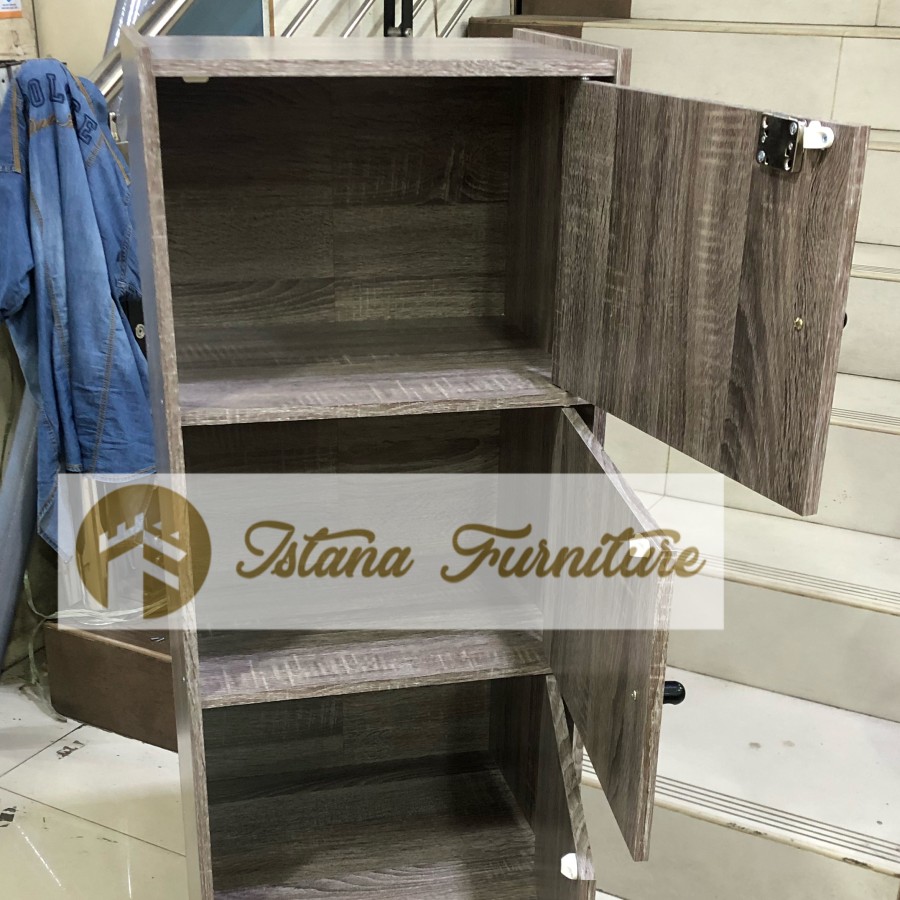 Jual LEMARI RAK BUKU SERBAGUNA LOKER DOKUMEN KANTOR KAYU 3 SUSUN KUNCI ...