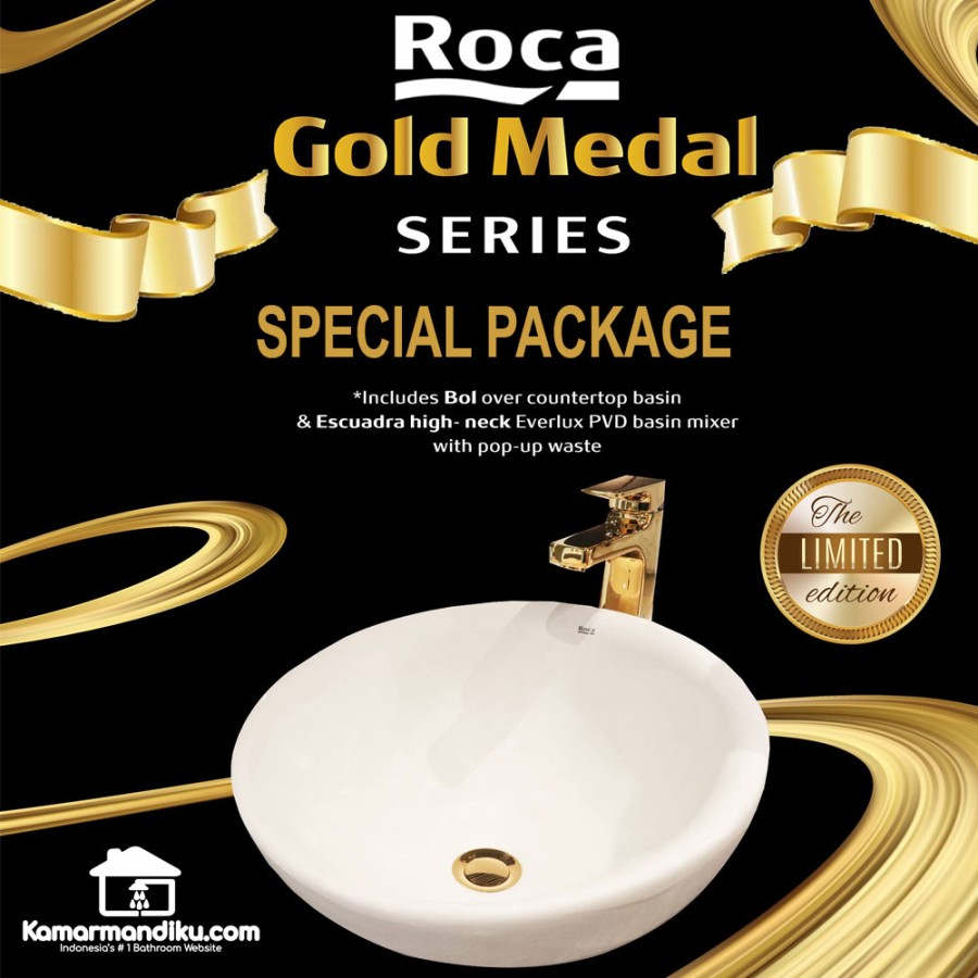 Jual Roca Wastafel Set Gold Series Limited Edition Wash Basin Spanyol 1 ...