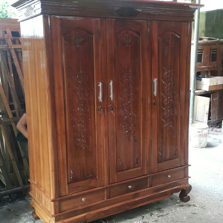 Jual Lemari 3 Pintu Swing Jati Asli Renos