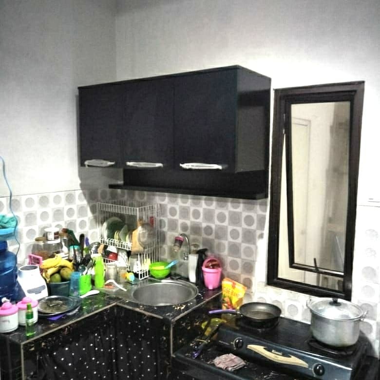 Jual Rak Piring Lemari Dapur Kitchen Set Atas Hitam Glossy | Renos