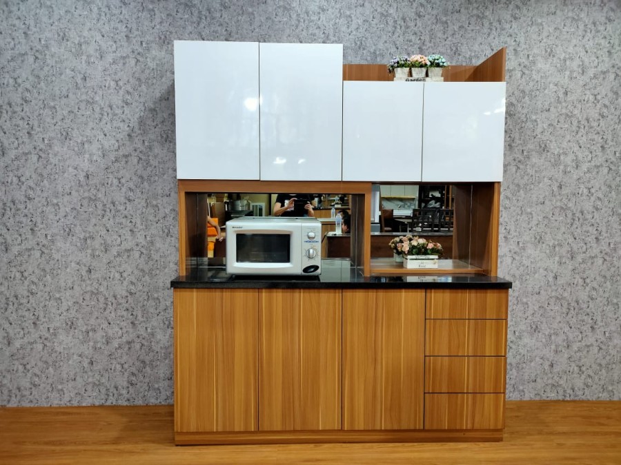 Jual Kitchen Set / Lemari Sayur / Lemari Dapur 4 Pintu + Cermin | Renos