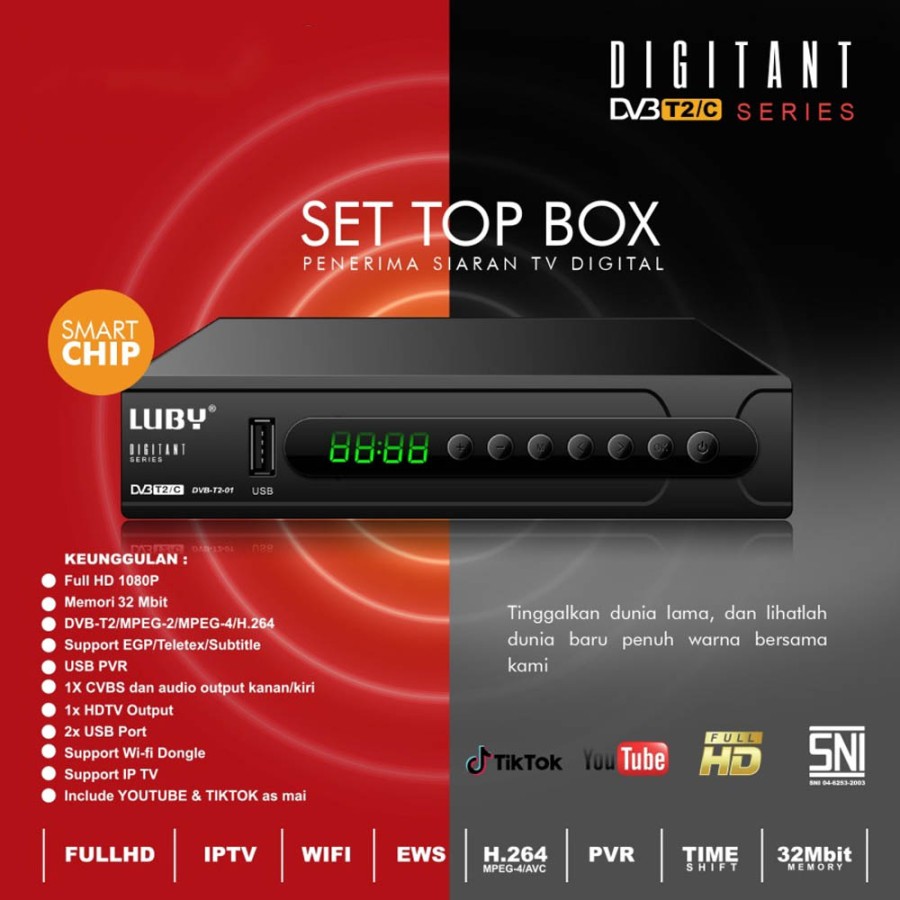 Jual Decoder Tv Digital Luby SET TOP BOX DVB-T2 PENERIMAAN SIARAN TV ...