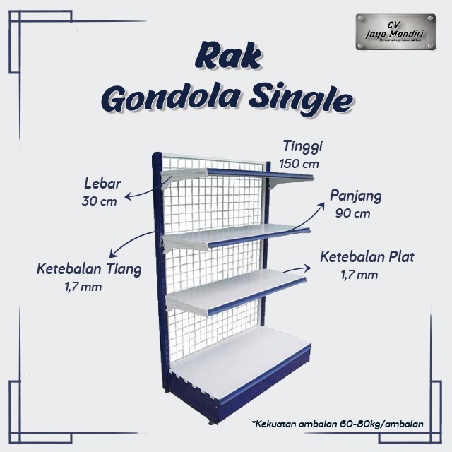 Jual Rak Gondola single UK 150 | Renos
