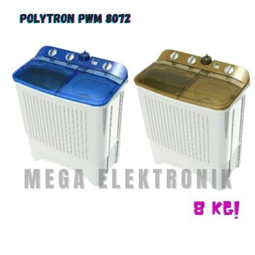 Jual POLYTRON PWM 8072 Mesin Cuci 2 Tabung Samba Series Hijab 8 KG | Renos