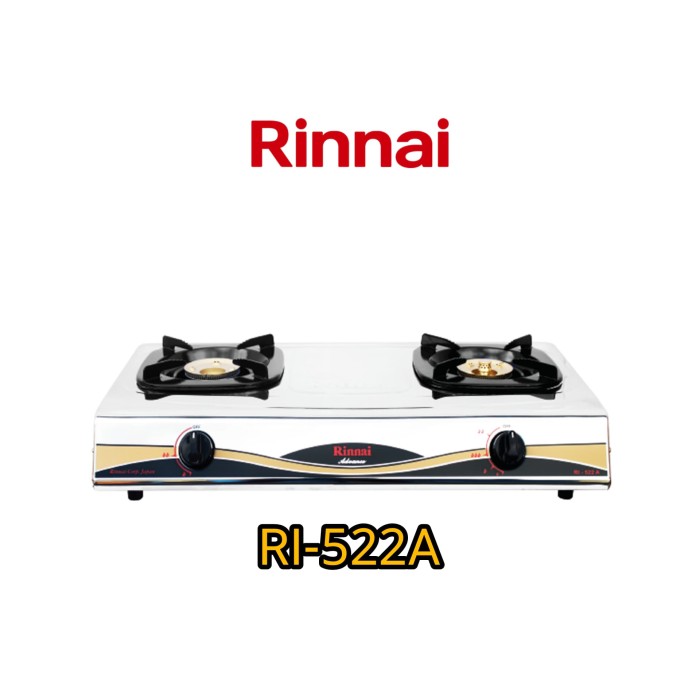 Jual RINNAI Kompor Gas 2 Tungku RI-522A | Renos