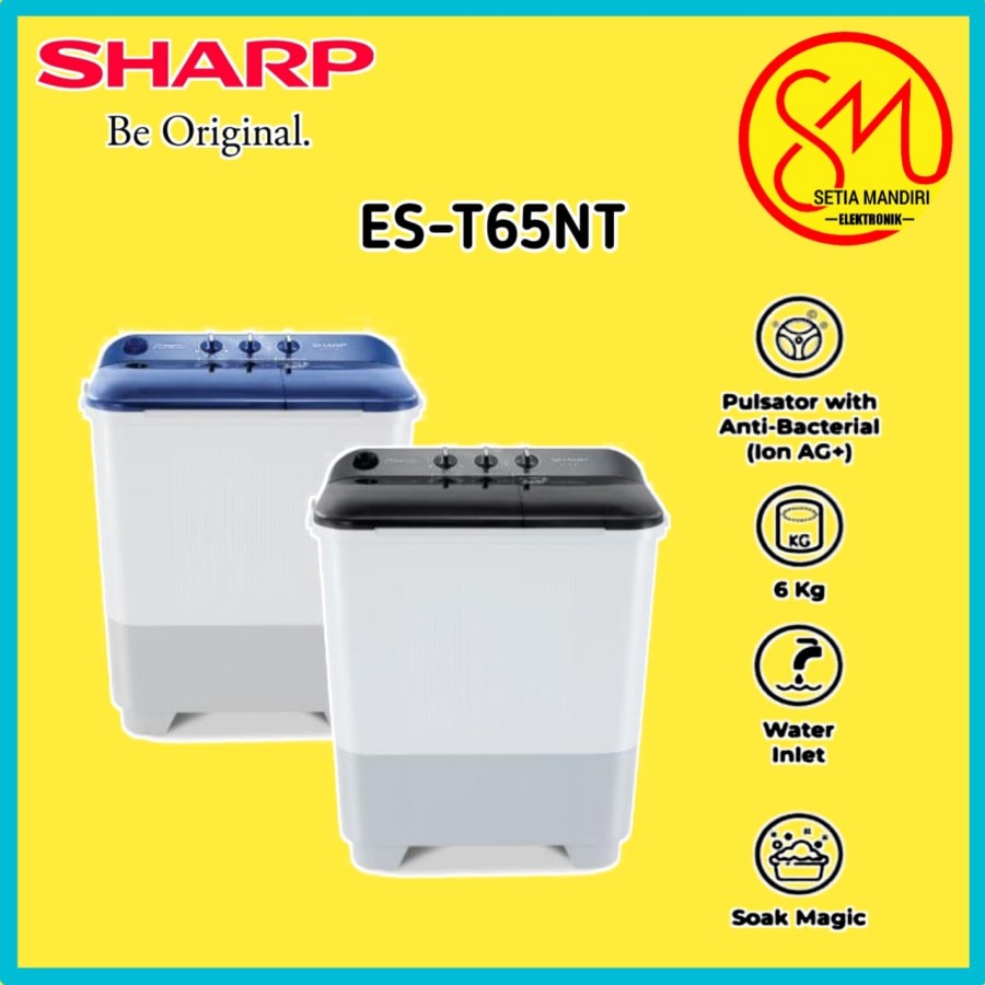 Jual MESIN CUCI SHARP EST 65 NT 6KG 2 TABUNG 65NT 6 KG PUREMAGIC LOW ...