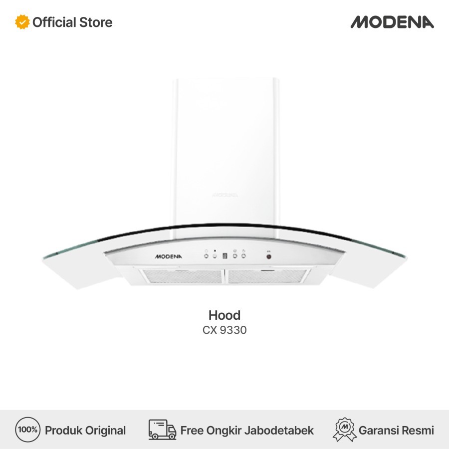 Jual Modena CX9330 Cooker Hood Slim Chimney Stainless Kaca Tempered CX ...