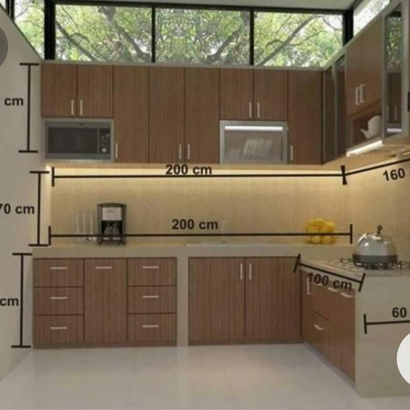Jual Kitchen Set Motif 7 Meter Kayu High Quality Full Furnish | Renos