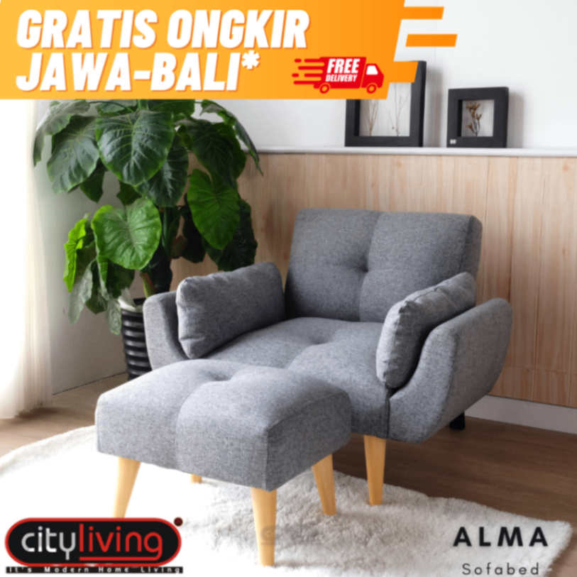 Jual Alma sofa bed 1 seater dan stool (puff) FREE ONGKIR Jawa-Bali* | Renos