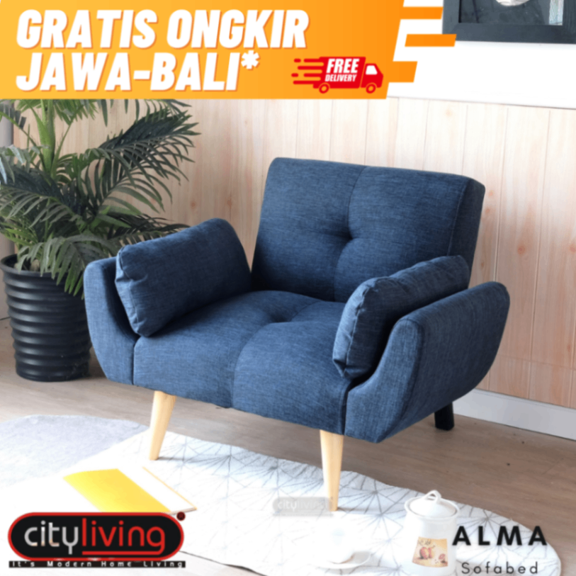 Jual Alma sofa bed 1 seater dan stool (puff) FREE ONGKIR Jawa-Bali* | Renos