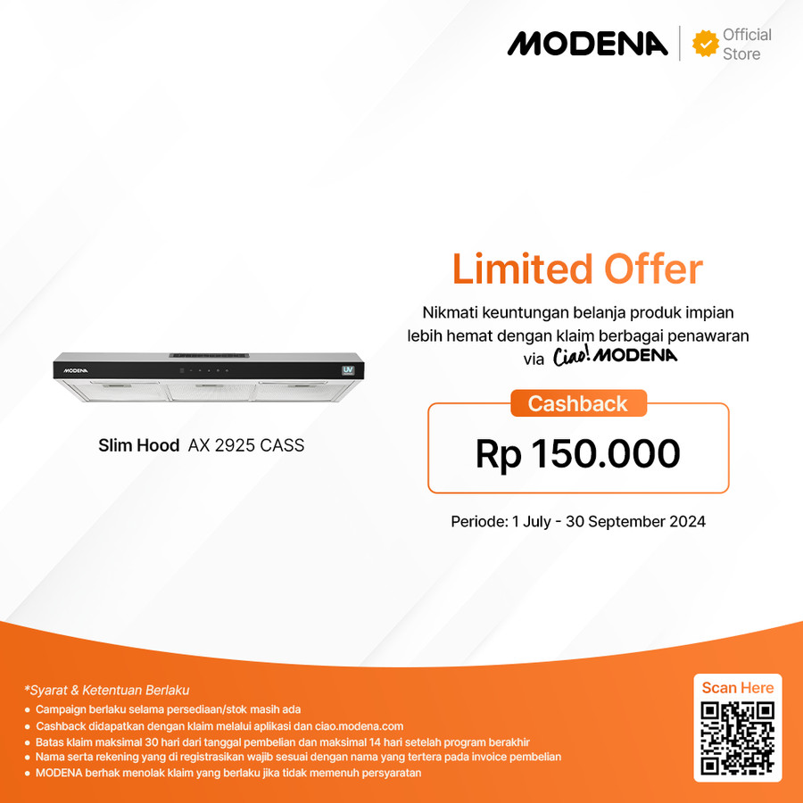 Jual MODENA Slim Hood - AX 2925 CASS | Renos