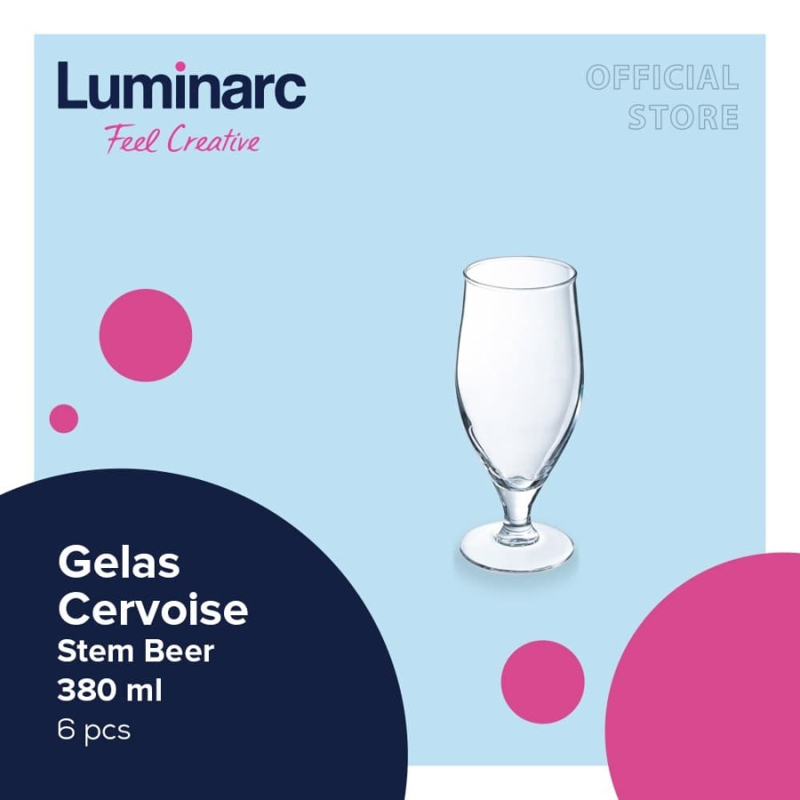 Jual Luminarc Gelas Cervoise - Stem Beer 380 ml - 6 pcs | Renos