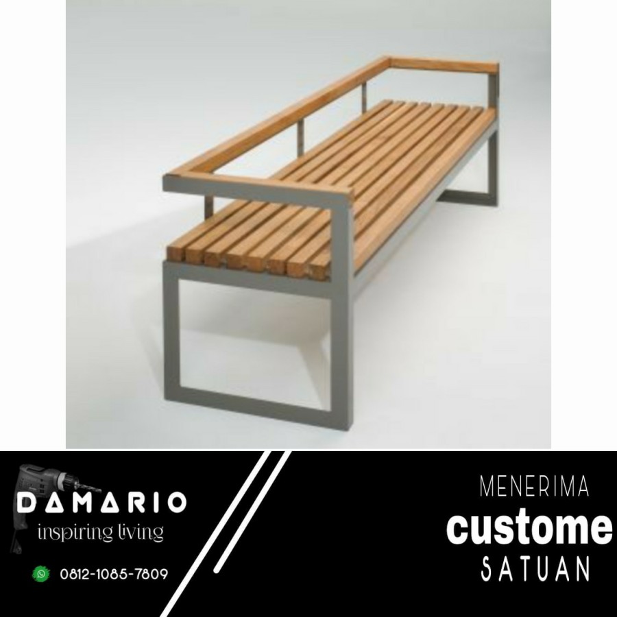 Jual bangku taman besi/bangku minimalis/kursi teras/taman | Renos