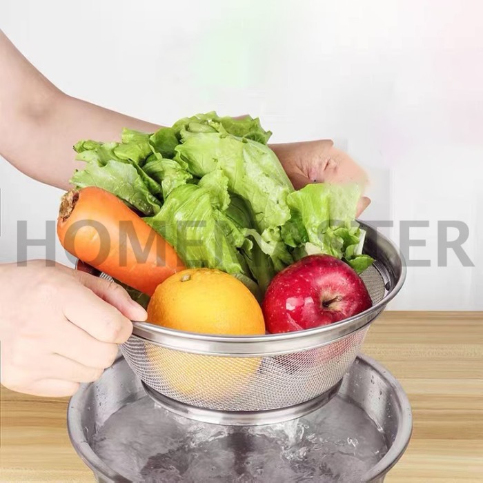 Jual Wire Strainer Bowl/Mangkok/Baskom Tiris/Cuci Stainless Multifungsi ...