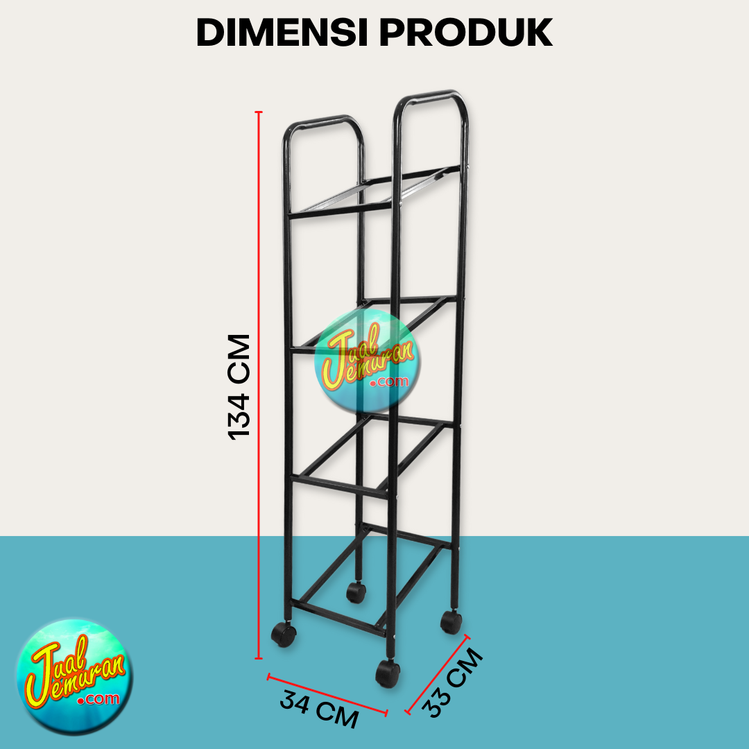Jual Rak Galon Besi 4 Susun Miring + Roda Praktis Minimalis Extra Kuat ...
