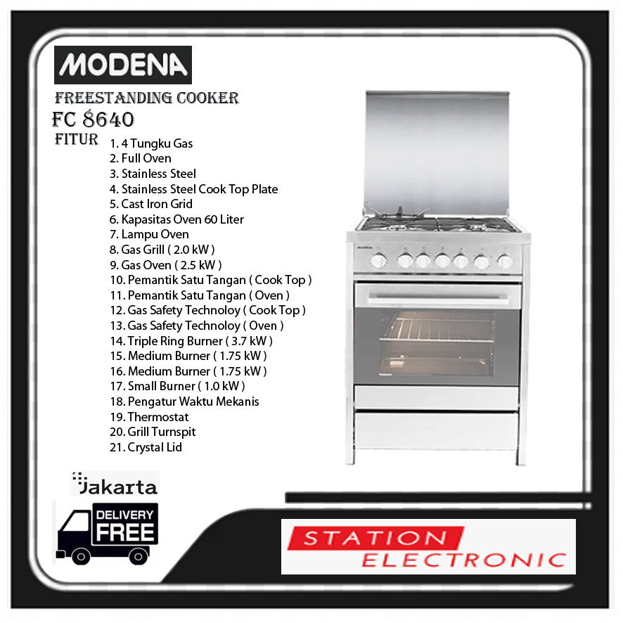 Kompor Gas Modena Freestanding
