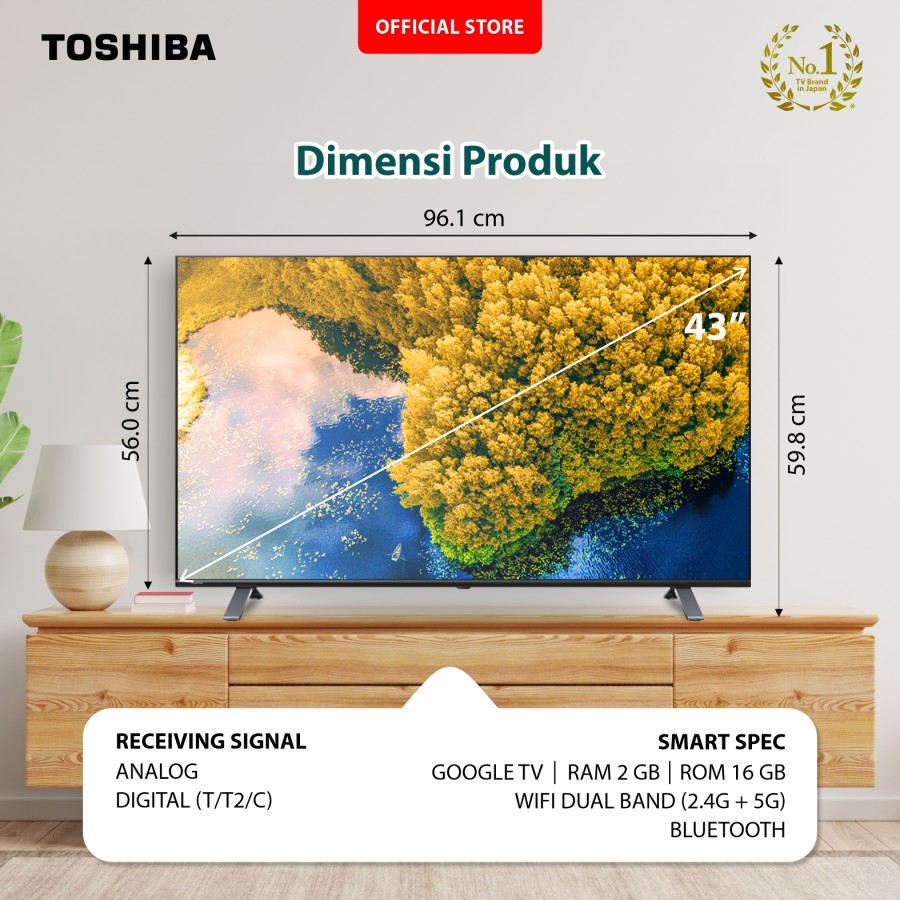 Jual TOSHIBA 43C350LP 4K UHD HDR Smart Google TV 43 Inch 43C350 | Renos