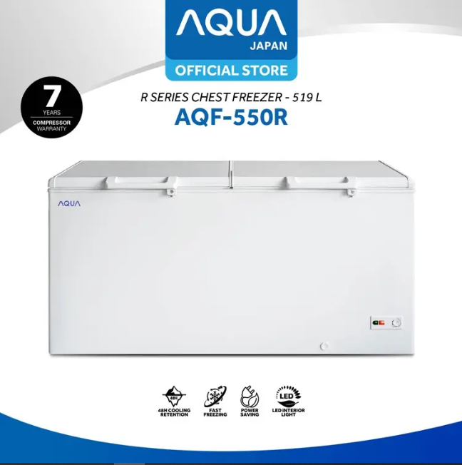 Jual AQUA Japan R Series Chest Freezer 519L AQF-550R | Renos