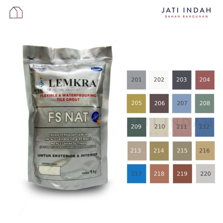 Jual LEMKRA FS Pengisi Warna Nat Keramik Lantai/Dinding/Kamar Mandi 1kg ...