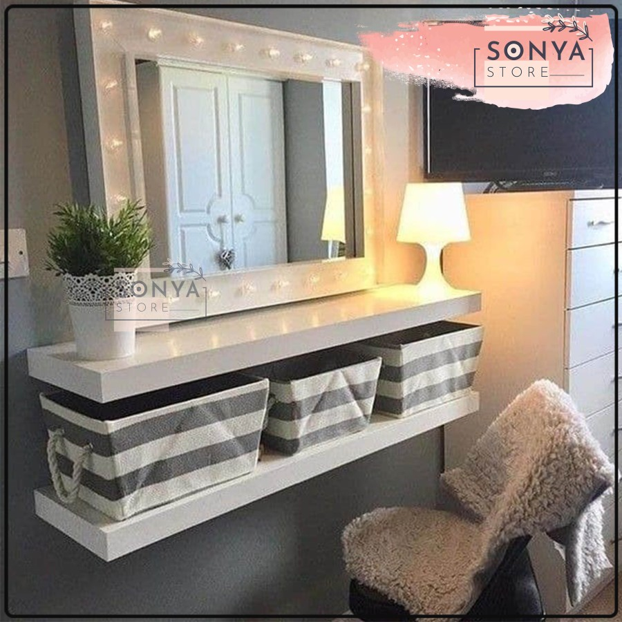 Jual Rak Dinding Minimalis Gantung / Ambalan Dinding Melayang Meja Rias ...