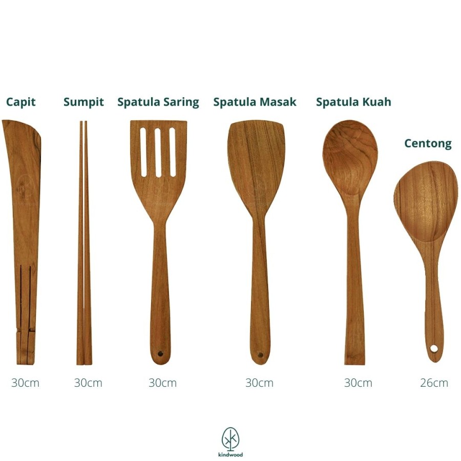 Jual Spatula/Centong/Japit Kayu Jati | Renos