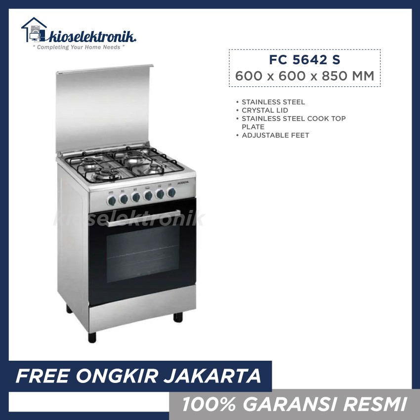 Jual Modena Fc 5641 Stainless Steel Kompor Oven 4 Tungku Modena