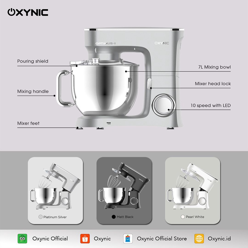 Jual Oxynic Standing Mixer Optimus II Heavy Duty Series - 7L | Renos