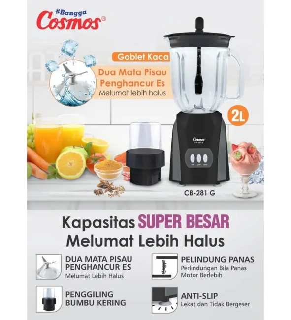 Jual Cosmos CB-281 G - Blender 2L | Renos