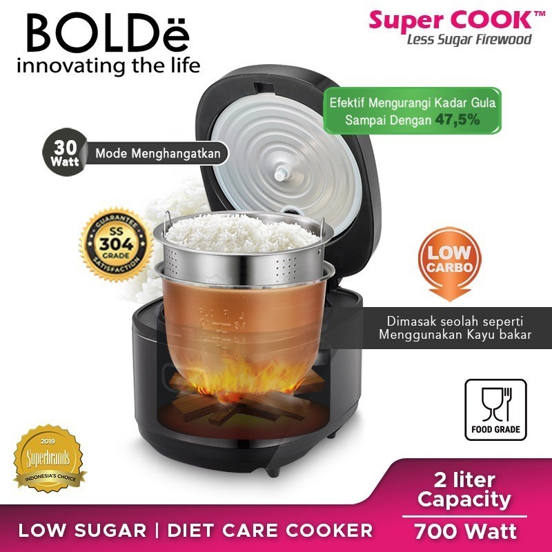 Jual RICE COOKER BOLDE Super Cook low Sugar Firewood magic com digital ...