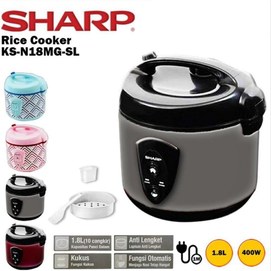 Jual Rice Cooker Sharp KSN 18 MG SL RD BL PK Magic Com 1.8 Liter KSN ...