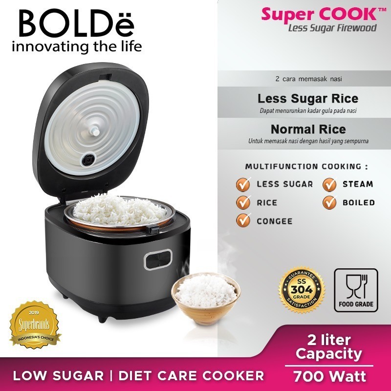 Jual RICE COOKER BOLDE Super Cook low Sugar Firewood magic com digital ...