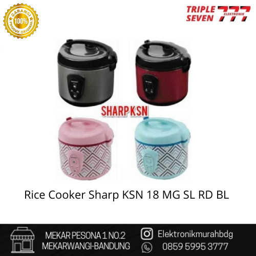 Jual Rice Cooker Sharp KSN 18 MG SL RD BL PK Magic Com 1.8 Liter KSN ...