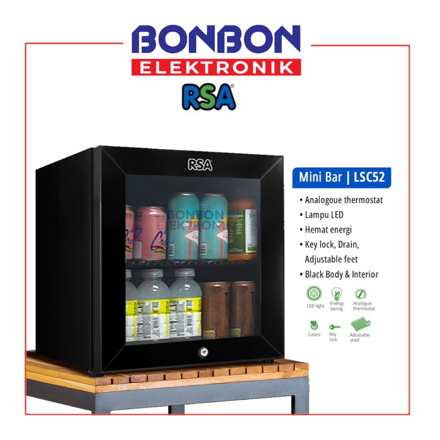 Jual RSA Mini Showcase Portable LSC52 / LSC-52 Display Cooler Minibar | Renos