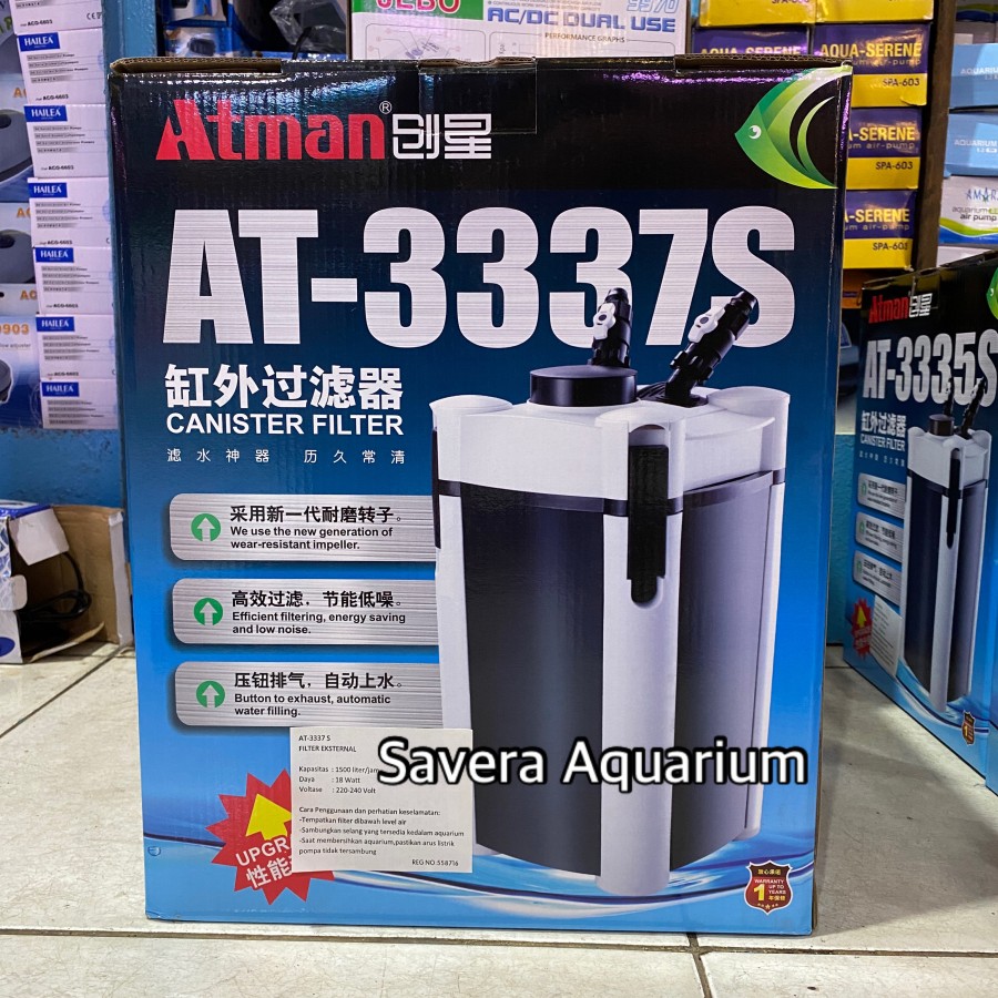 Jual ATMAN 3337S / CANISTER FILTER / FILTER AQUARIUM / 18 WATT | Renos