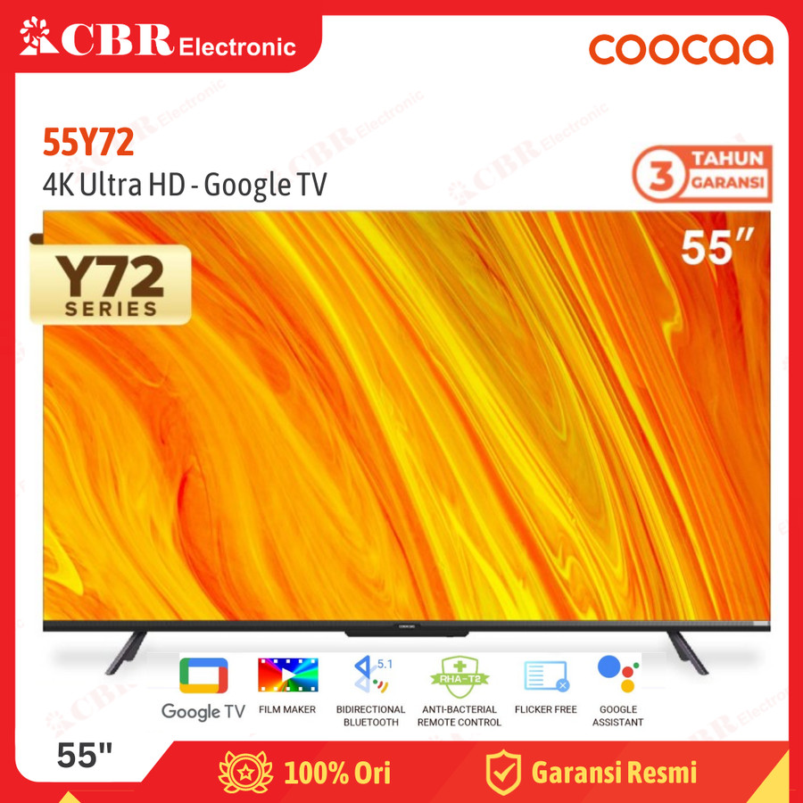 Jual TV Coocaa 55inch LED 55Y72 (UHD - Google TV) | Renos