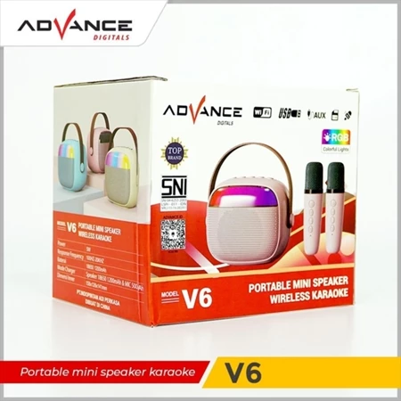 Jual ADVANCE PORTABLE MINI SPEAKER V6-BLUE / WIRELESS KARAOKE EXTRA ...